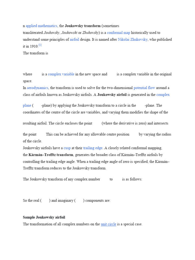 1 Joukowsky Transofrm | PDF