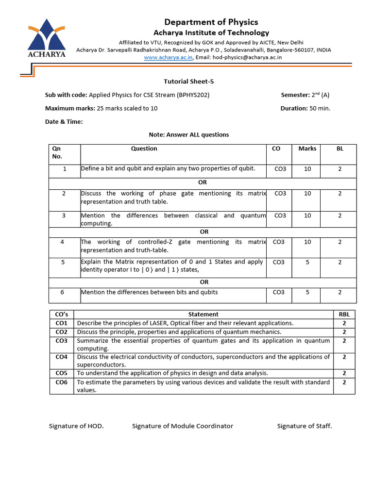Tutorial Sheet-5 BPHYS202 | PDF | Computing | Theoretical Computer Science