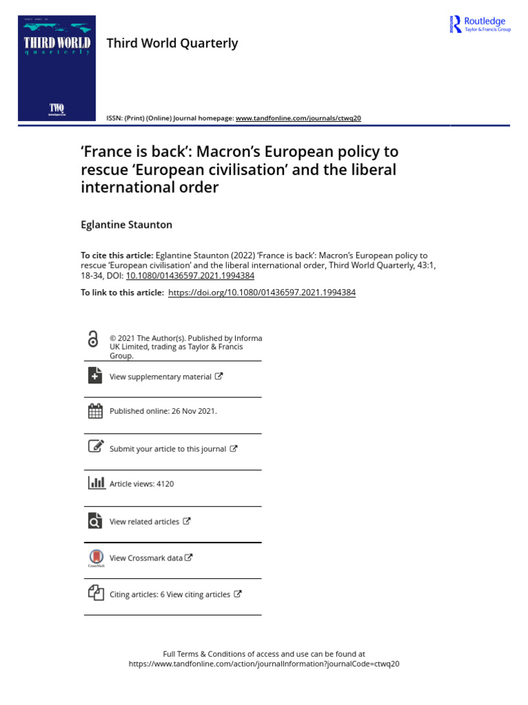 France Is Back Macron S European Policy To Rescue European Civilisation ...