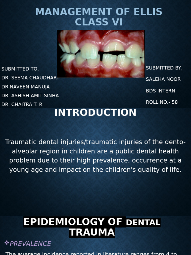 Management of Ellis Class v1 | PDF | Tooth | Mouth