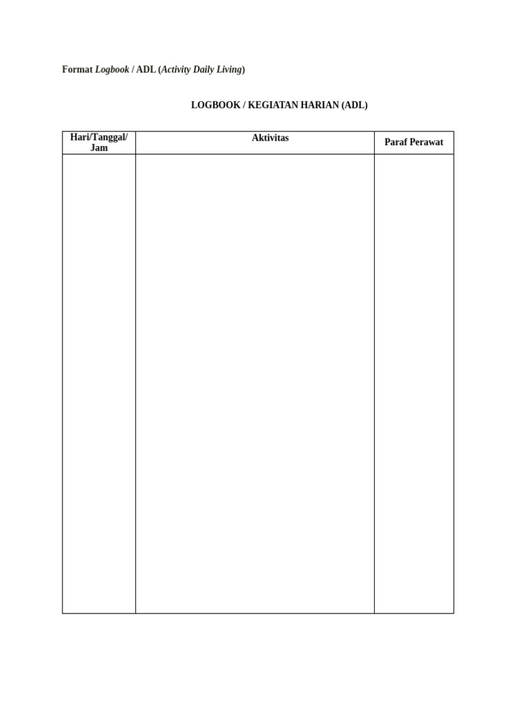 Format Logbook Musvira | PDF