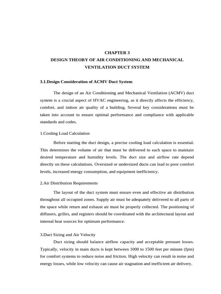 ACMV Duct Design Considerations | PDF | Duct (Flow) | Ventilation ...