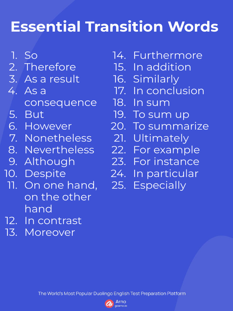 Essential Transition Words | PDF