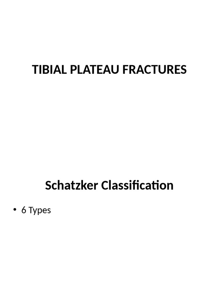 Tibial Plateau Fractures | PDF