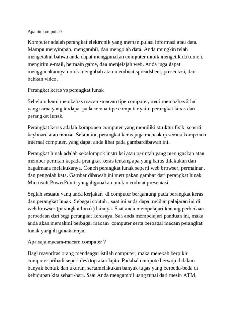 Pengantar Konsep Dasar Komputer | PDF