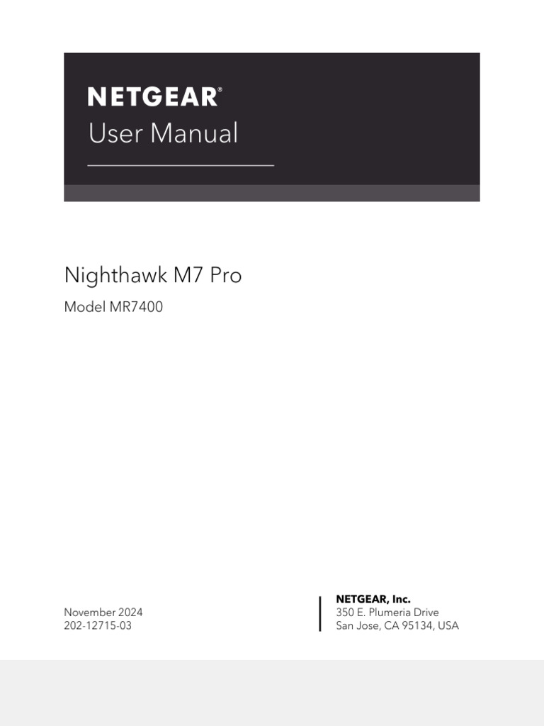 Nighthawk M7 Pro User Manual | PDF | Wi Fi | World Wide Web
