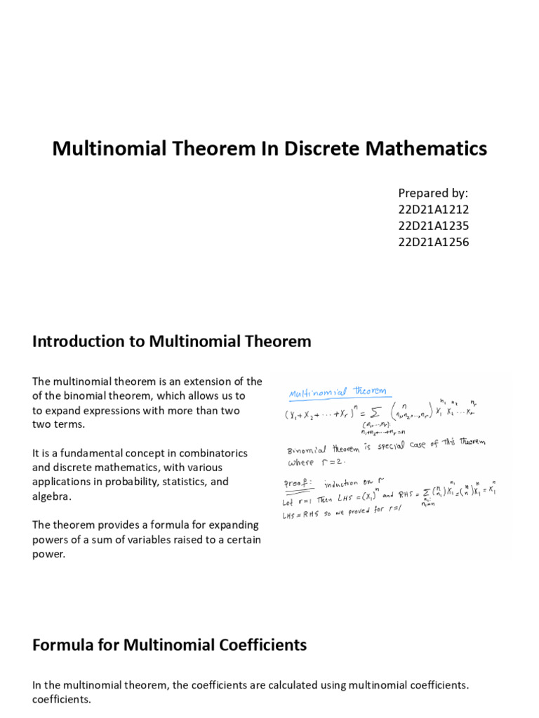 Multinomial Theorem in Discrete Mathematics | PDF | Algebra | Mathematics