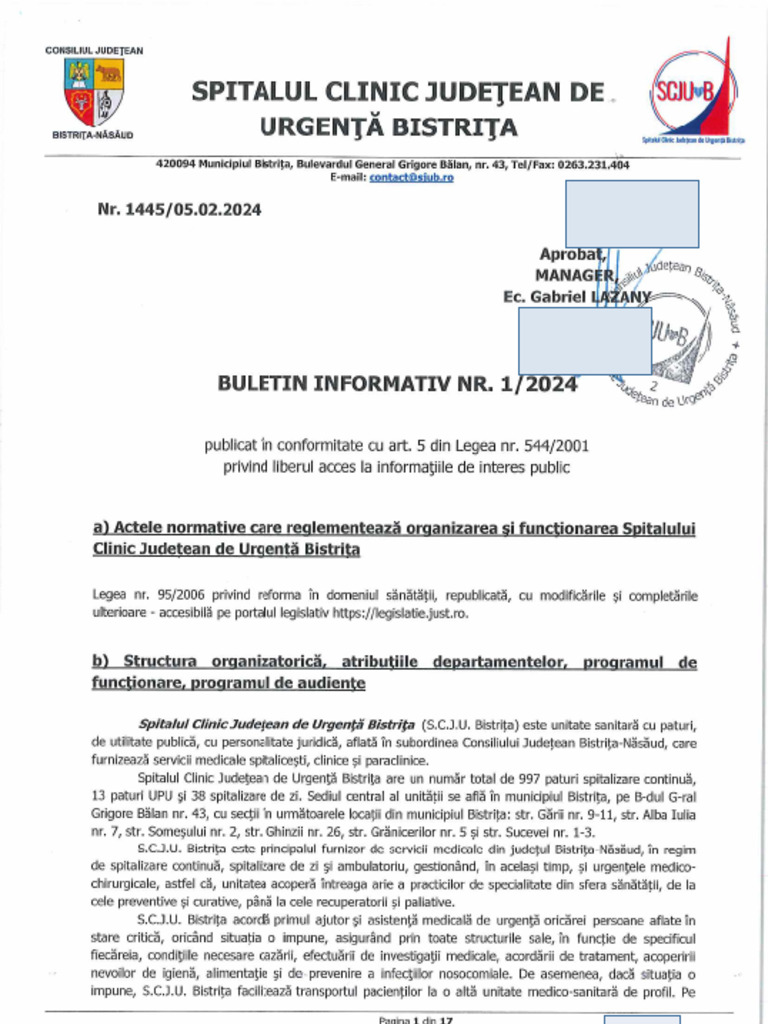 Buletin Informativ 2024 A.N NOU | PDF
