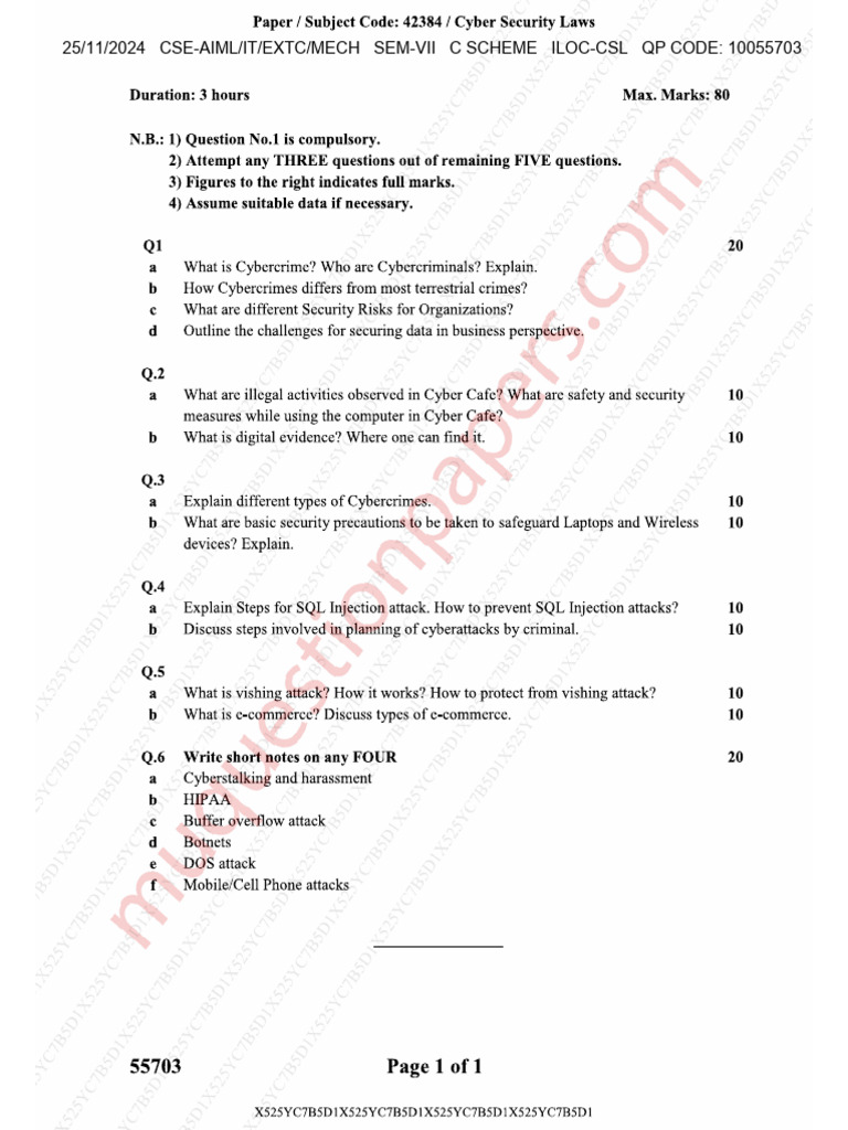 Be Computer Engineering Aids Semester 7 2024 December Iloc I Cyber ...