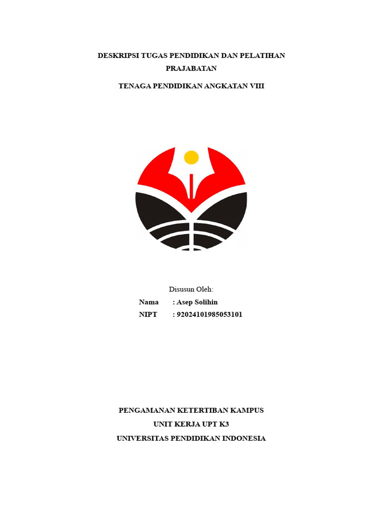 Deskripsi Tugas Pendidikan Dan Pelatihan Prajabatan - Asep Solihin | PDF