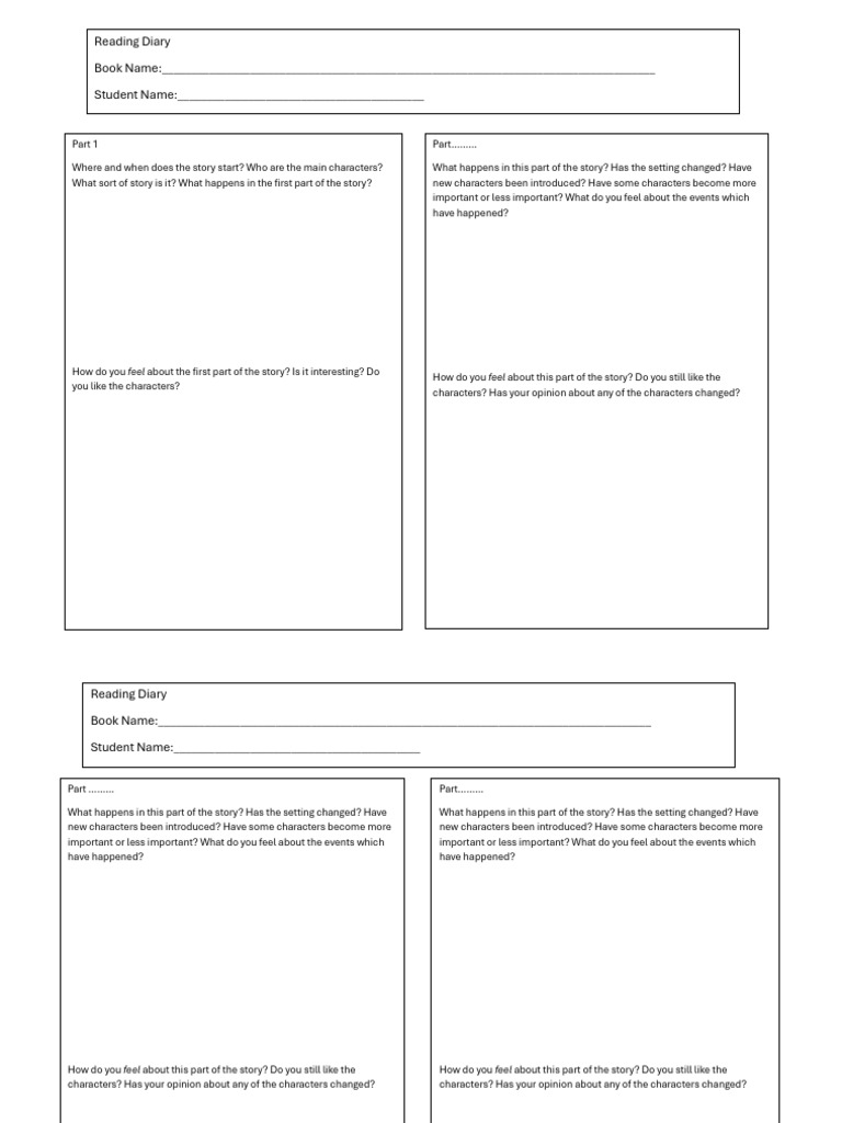 Reading Diary Books | PDF