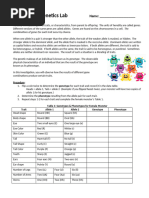 Monster Genetics Lab 1 | PDF | Dominance (Genetics) | Genotype