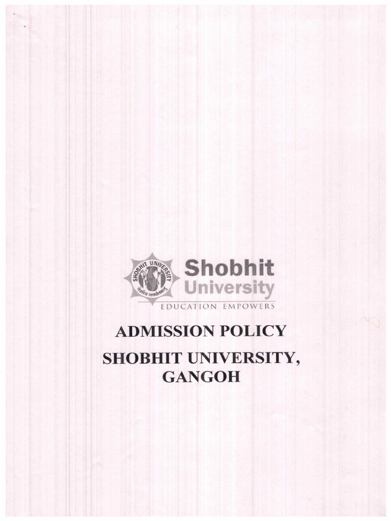 Admission Policy Signed | PDF