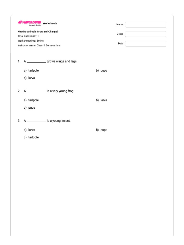 How Do Animals Grow and Change - Wayground | PDF