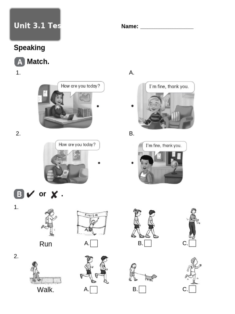 Unit 3.1 Speaking Test Instructions | PDF