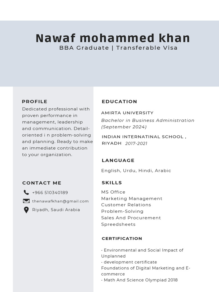 White Simple Student CV Resume PDF | PDF