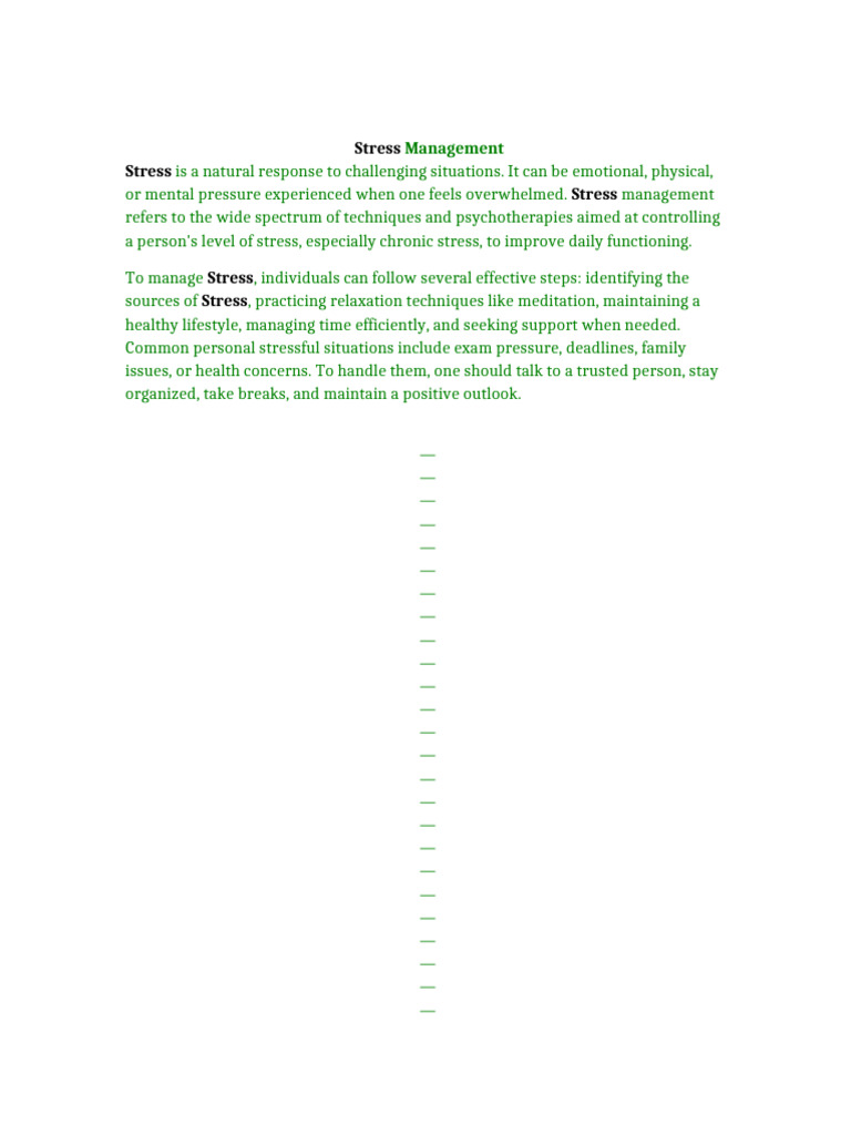 Stress Management IT Project Styled StressBold | PDF | Stress ...