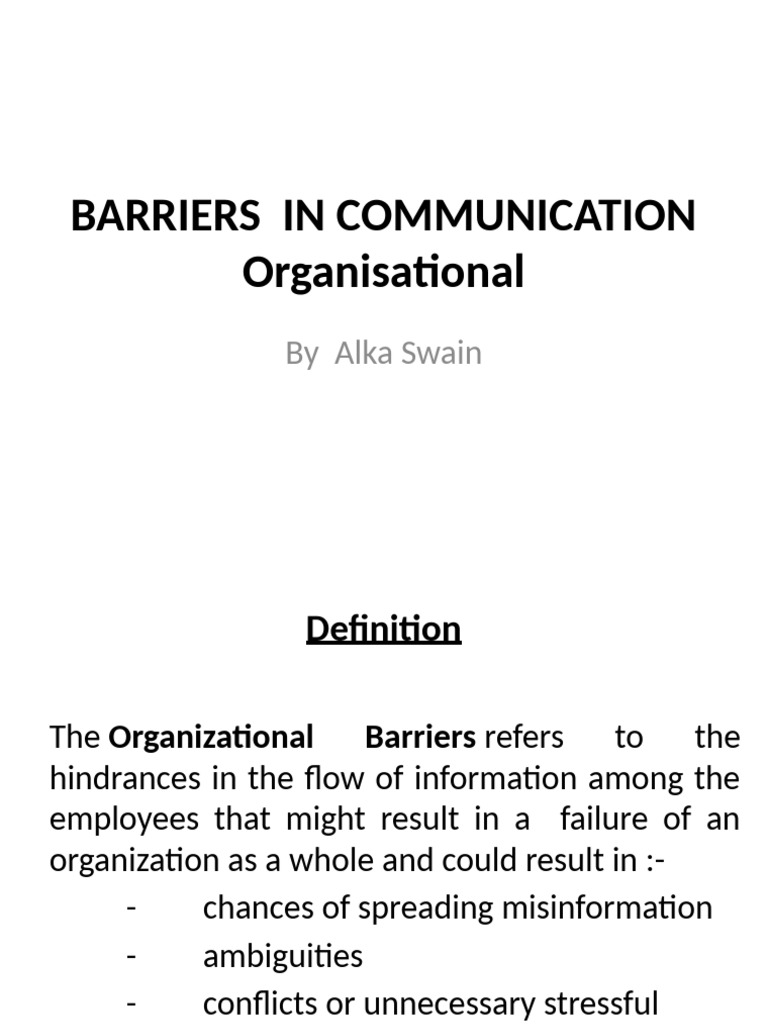 Organisational Barrier | PDF | Communication | Business