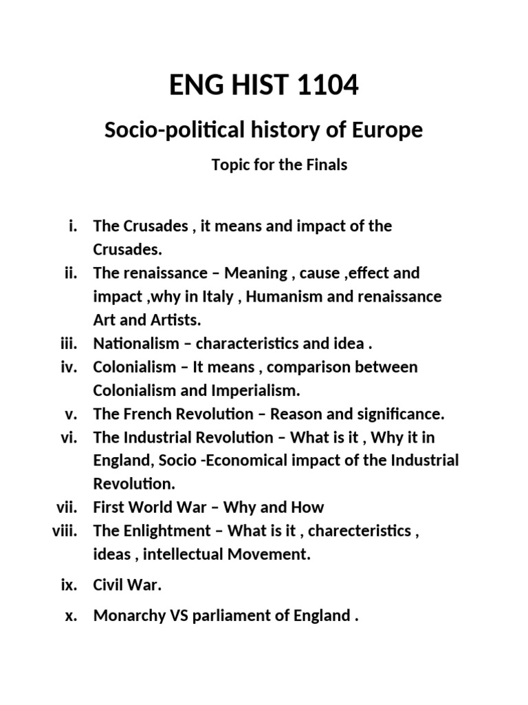 Eng Hist 1104 | PDF