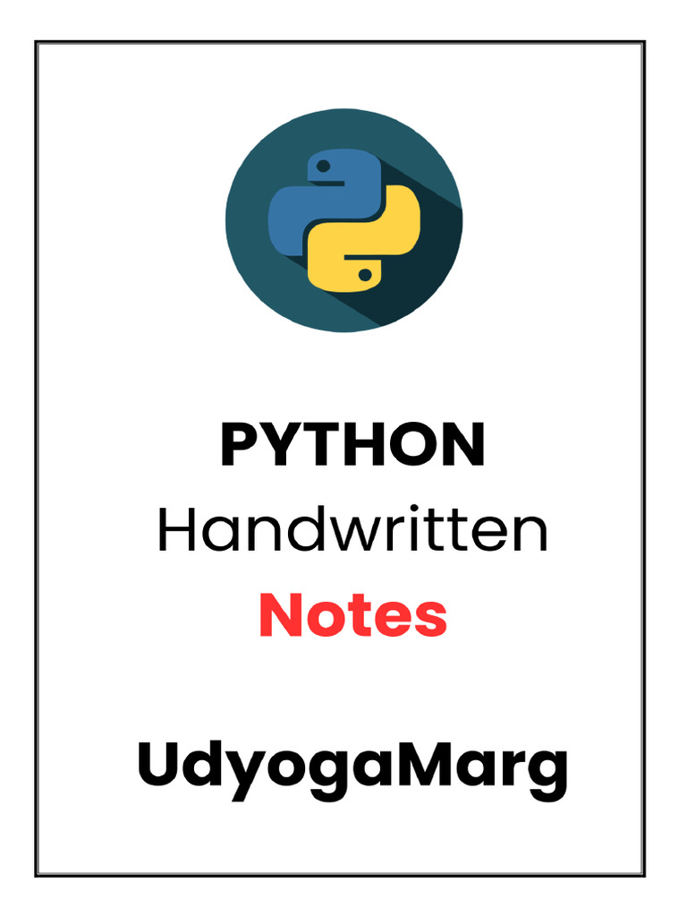 Python Handwritten Notes UdyogaMarg | PDF