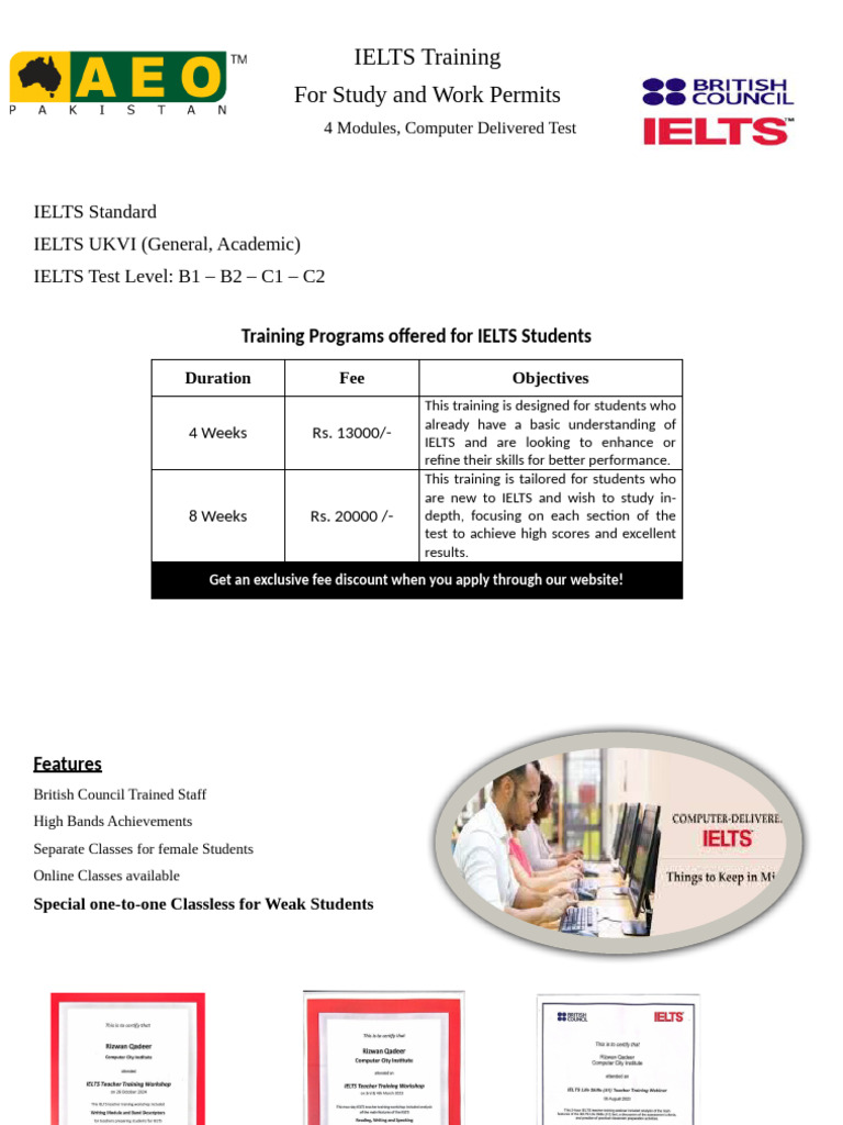 AEO IELTS Test Booking and Training | PDF