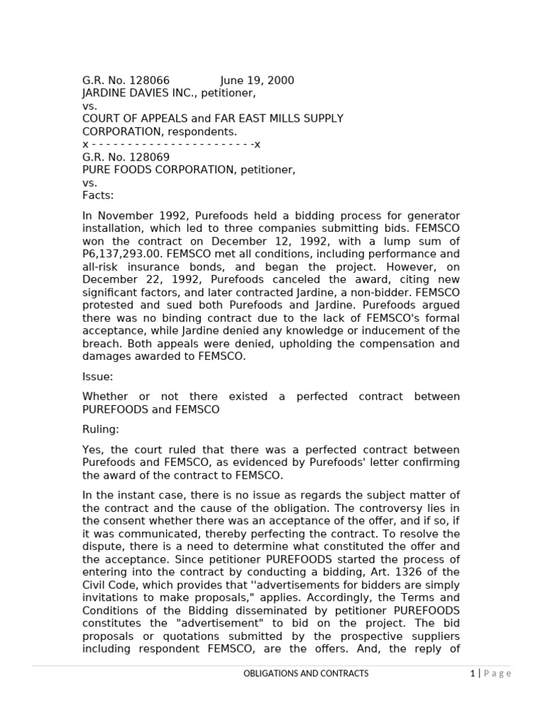 Tuazon, Daniel M. - Oblicon Case Digest Finals | PDF | Lawsuit | Letter ...