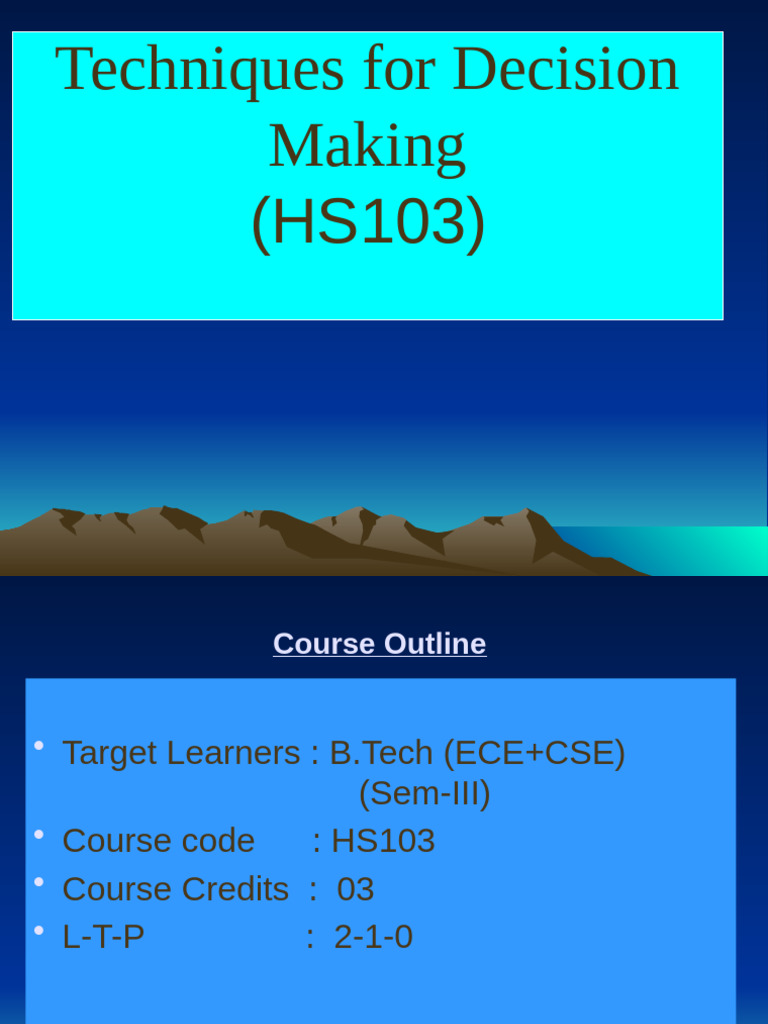 Orientation To Decision Making 1 | PDF | Statistics | Regression Analysis
