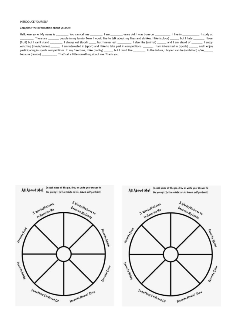 Personal Introduction Template | PDF