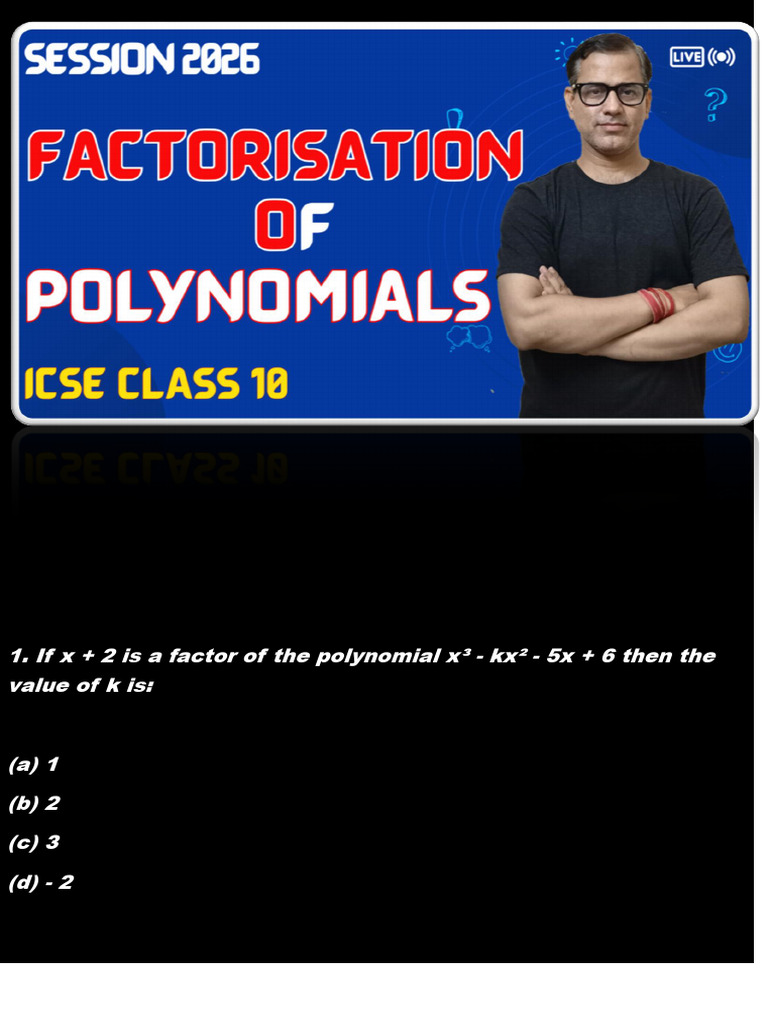 Factor Theorem Exercises and Solutions | PDF | Factorization | Algebra