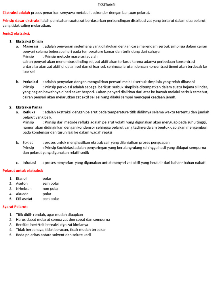 Ekstraksi Fitokimia | PDF