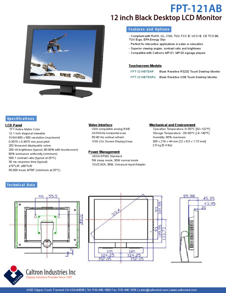 TCO 99 Compliant Touch Monitors | PDF | Computer Monitor | Filmmaking