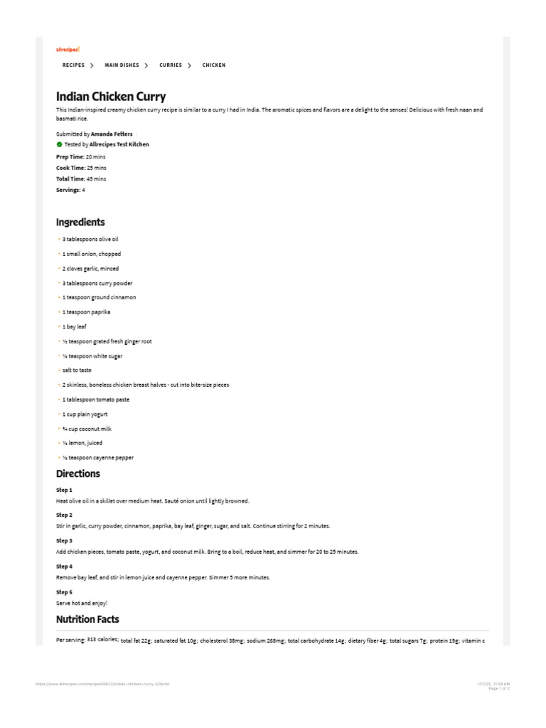 Indian Curry | PDF | Curry | Teaspoon