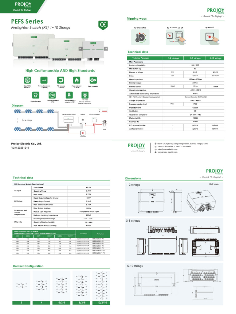 PEFS Series Firefighter Switch (P2) V2.0 | PDF | Electric Power | Electromagnetism