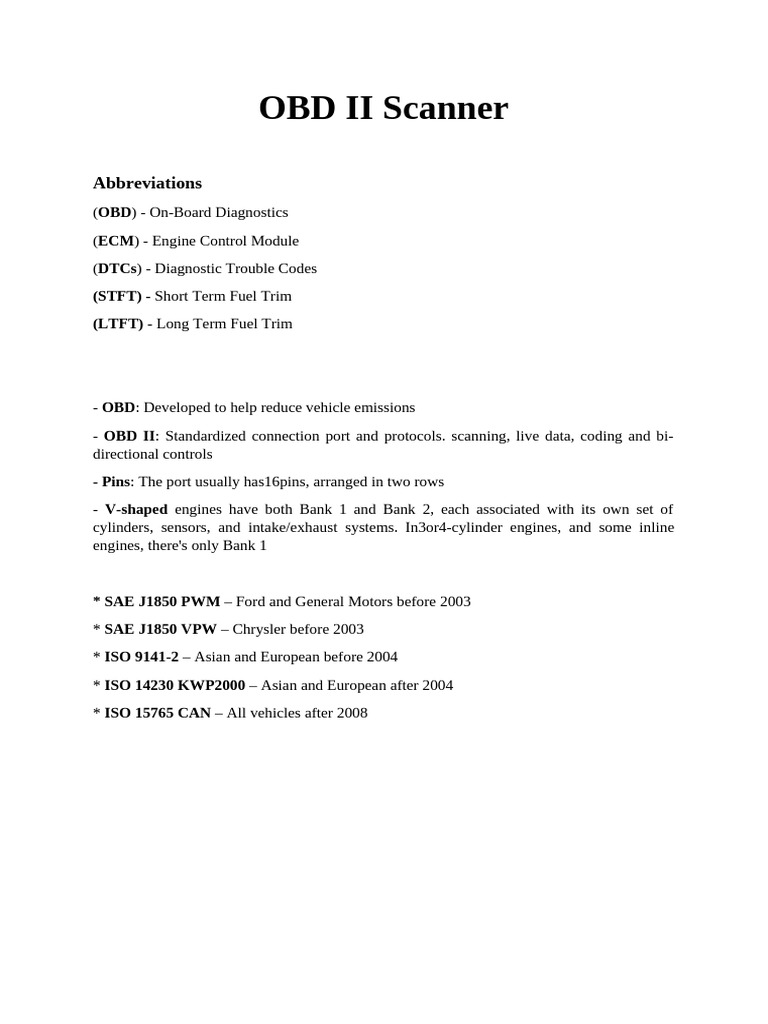 OBD II Scanner | PDF
