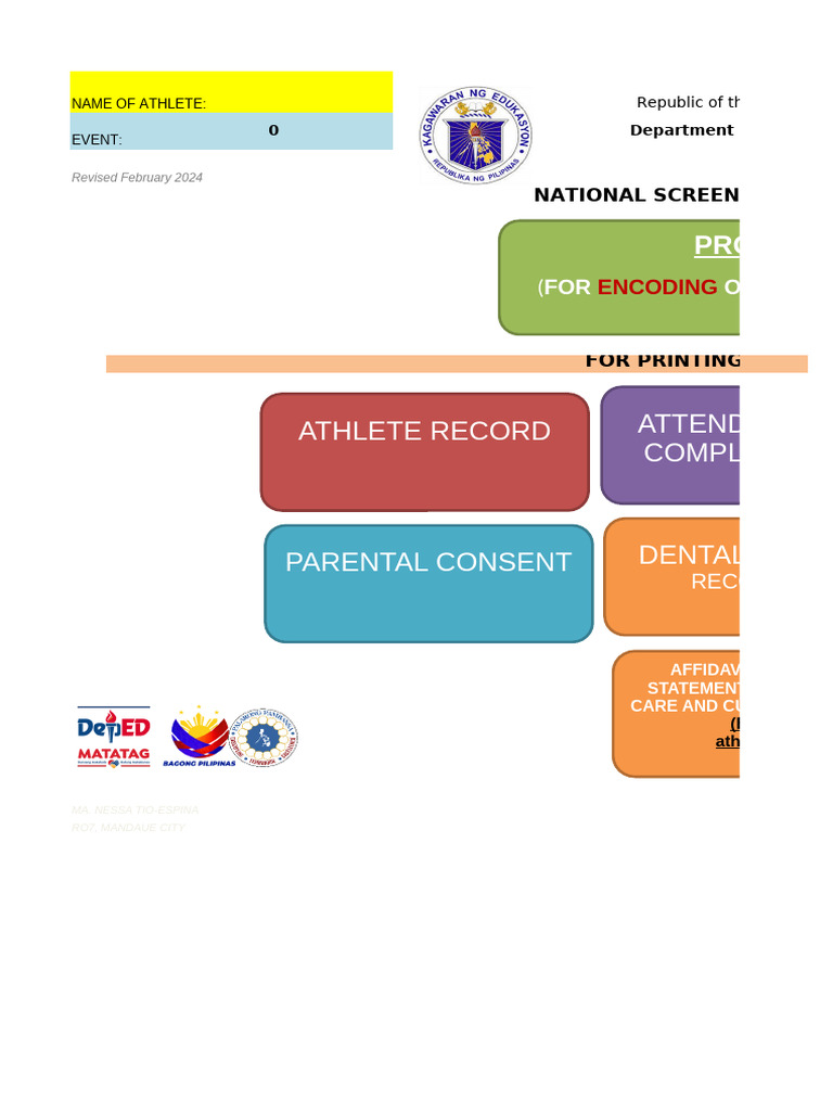2024 Athlete Record - Talomo B District | PDF | Medical Specialties