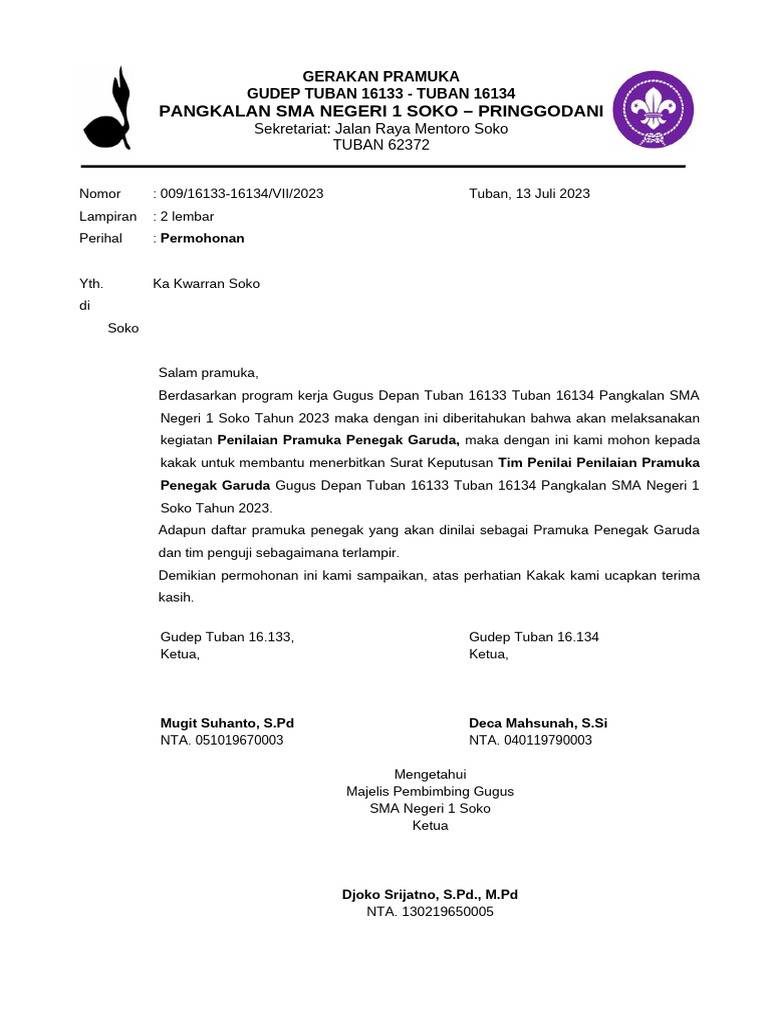 Penilaian Pramuka Penegak Garuda 2023 | PDF