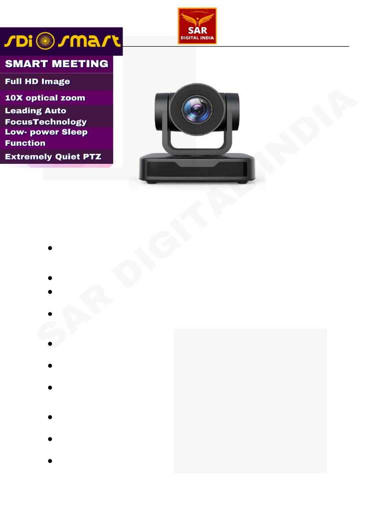 SDI-HD15B10: Full HD PTZ Camera Features | PDF | Camera | Image Resolution