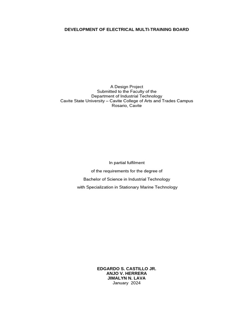 Electrical Multi-Training Board Design | PDF | Electric Motor | Relay