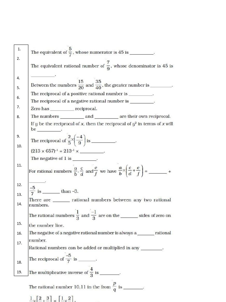 Rational Numbers | PDF