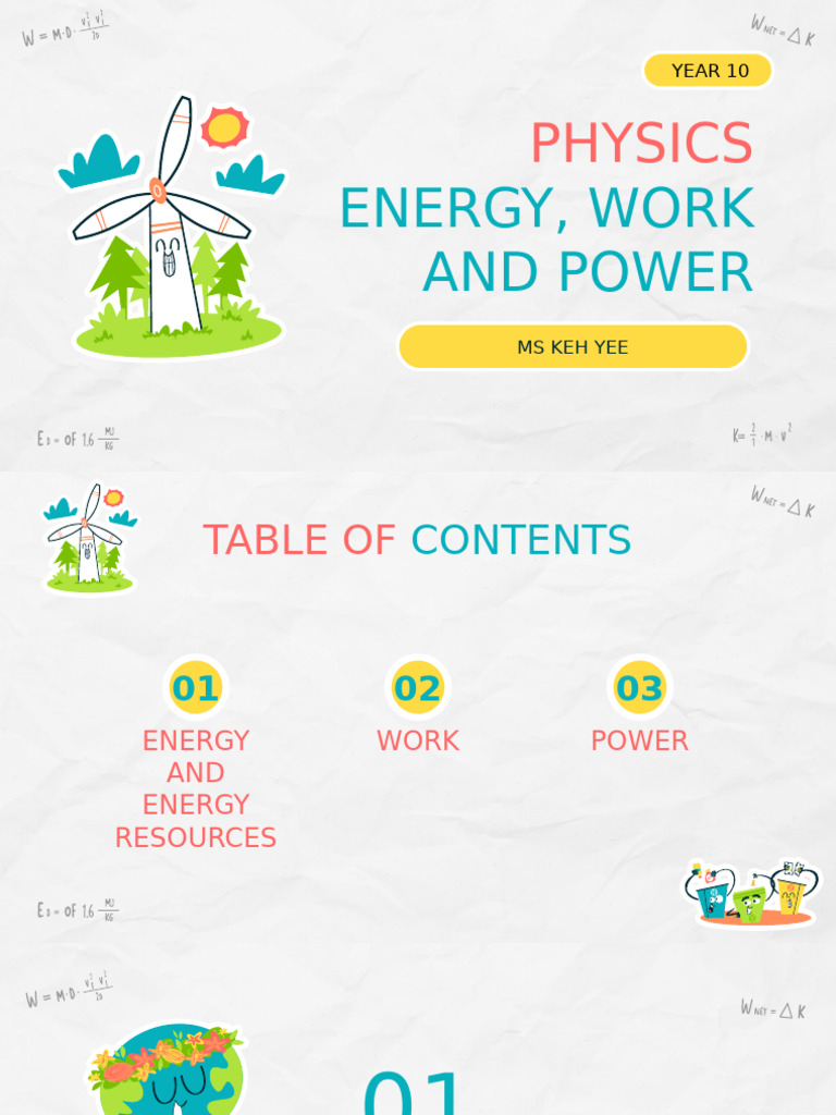 Energy, Work, and Power Overview | PDF | Potential Energy | Renewable ...