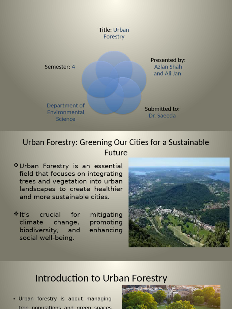 Urban Forestry Complete Presentation | PDF | Forestry | Economy And The ...