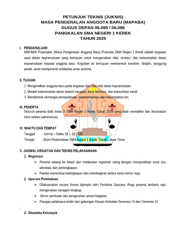 Juknis Mapaba 2025 | PDF