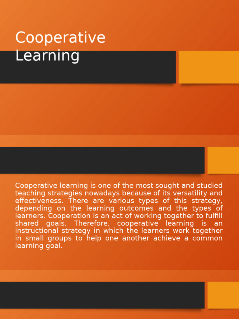 Cooperative Learning | PDF | Learning | Pedagogy