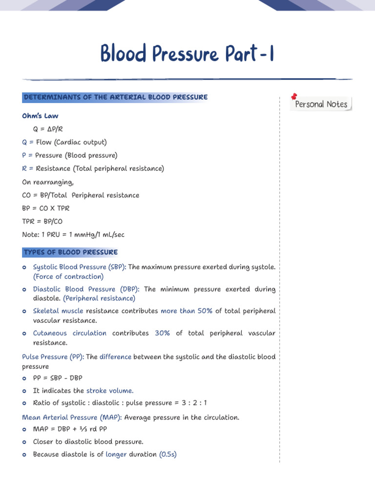 Understanding Blood Pressure Dynamics | PDF
