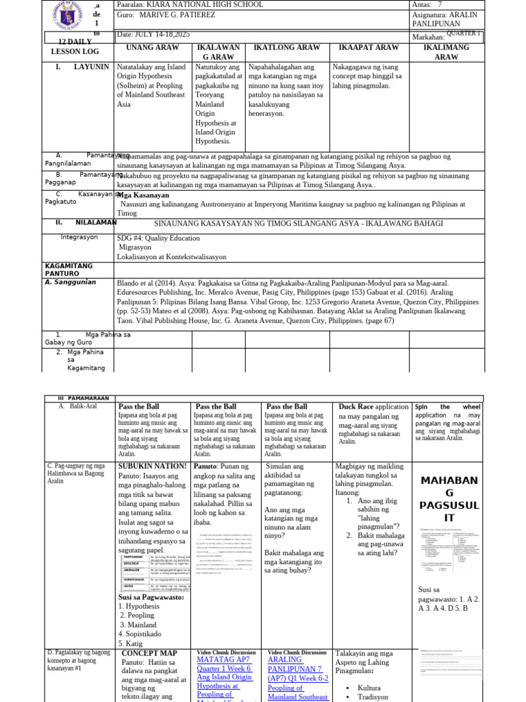 Ap7 Week6 July 21-25,2025 | PDF