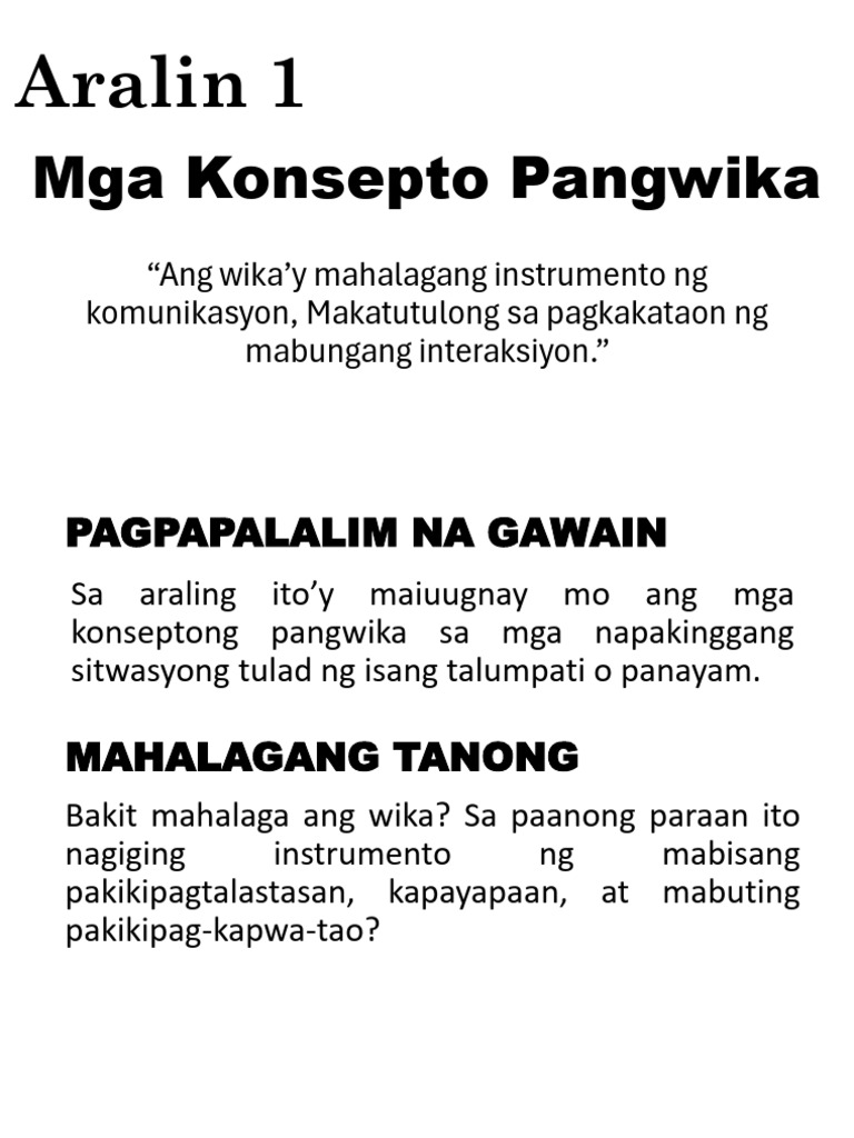 Aralin 1 2 | PDF