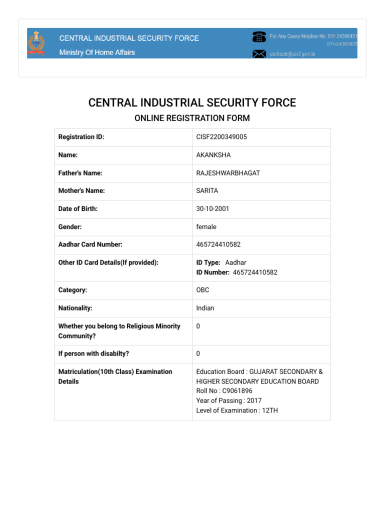 CISF - Central Industrial Security Force | PDF | Access Control
