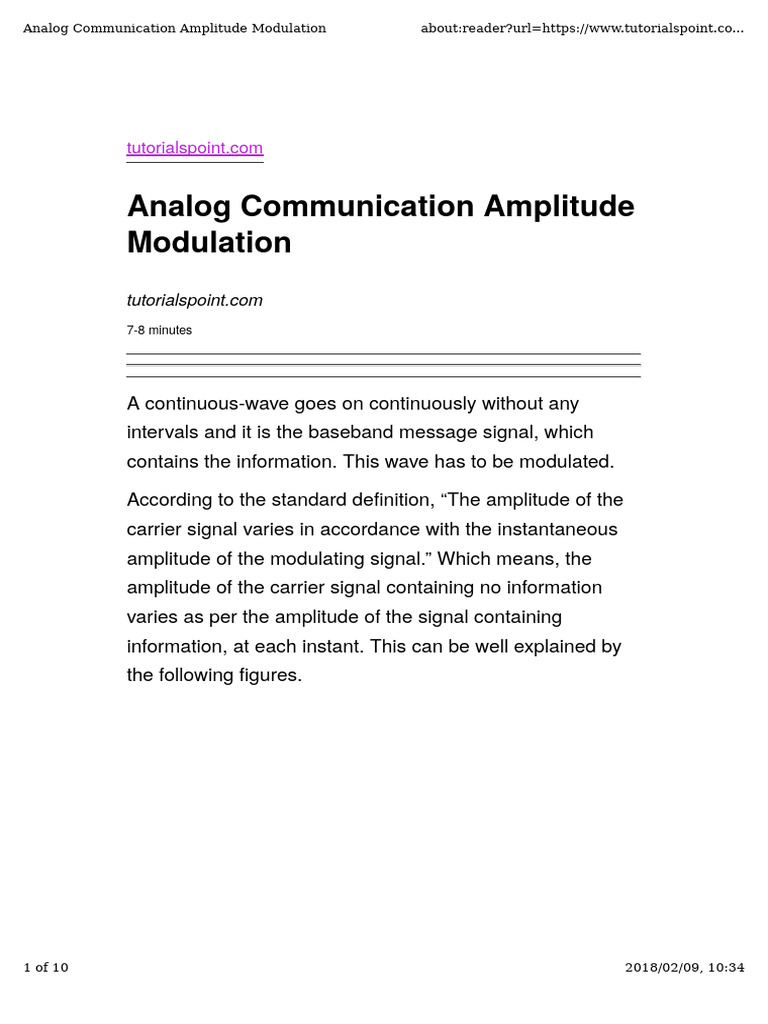 2 Introduction To Analog Modulation | PDF | Modulation | Amplitude