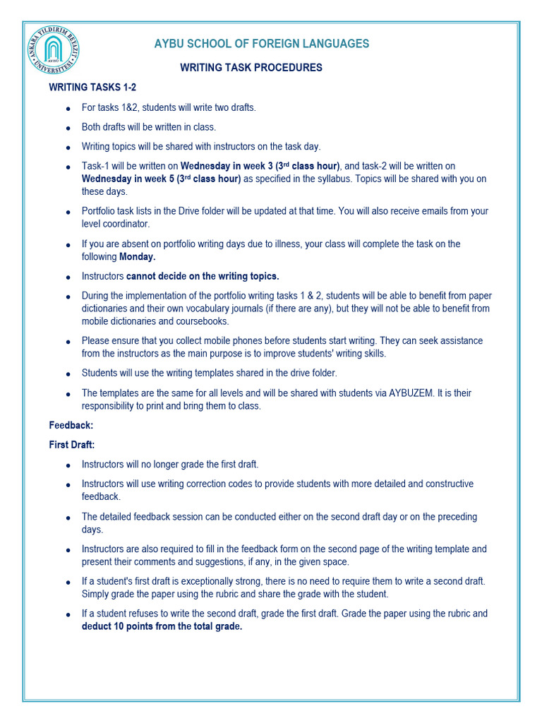 Writing Task Procedures | PDF