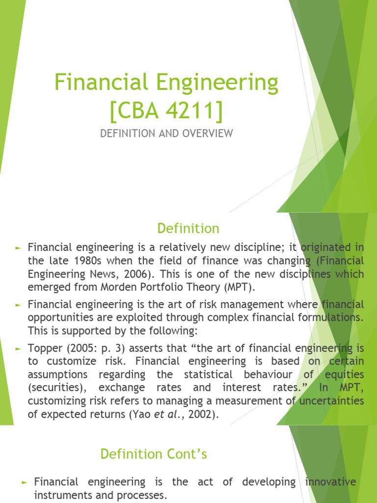 Origins and Growth of Financial Engineering | PDF | Futures Contract | Risk